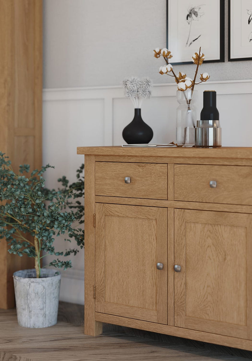 Devonshire Oak Lite 2 Door Sideboard – Pine & Oak Warehouse