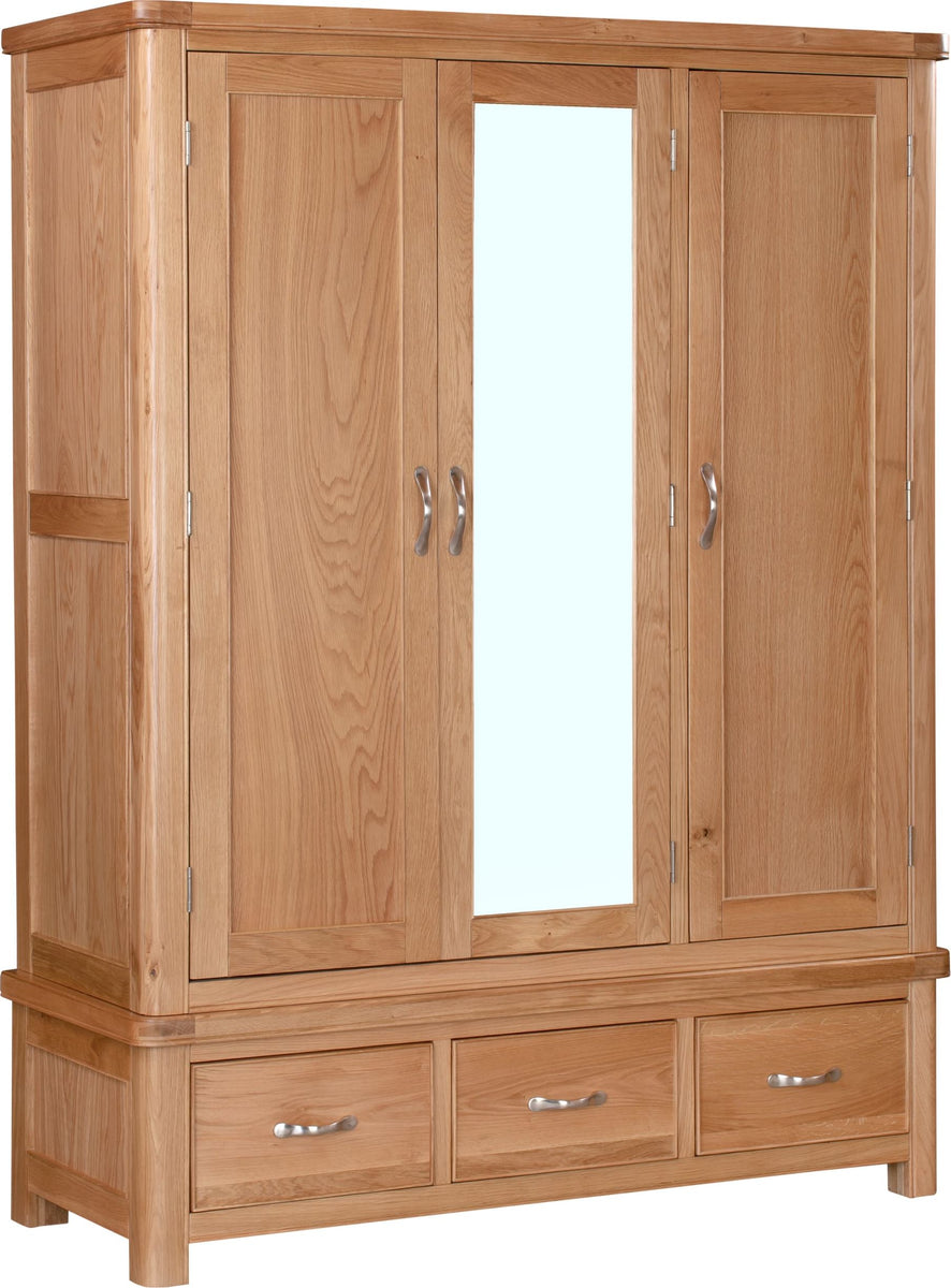 Chatsworth Oak Triple Robe – Pine & Oak Warehouse