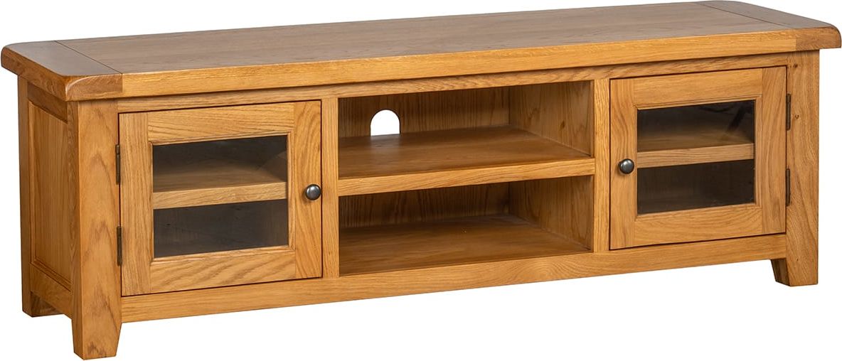 Somerford Oak Wide Screen TV Unit – Pine & Oak Warehouse
