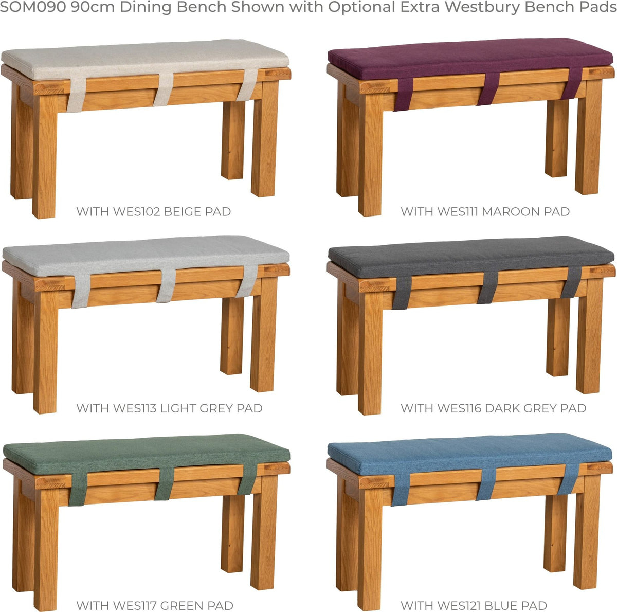 Somerford Oak Small Dining Bench – Pine & Oak Warehouse