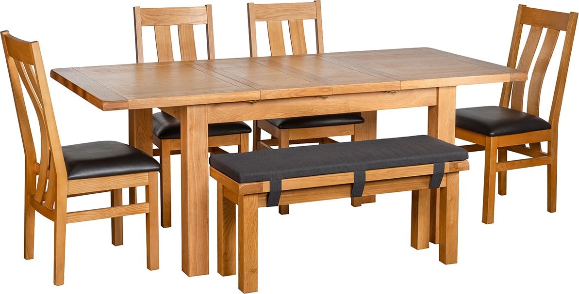 Somerford Oak Medium Dining Bench – Pine & Oak Warehouse
