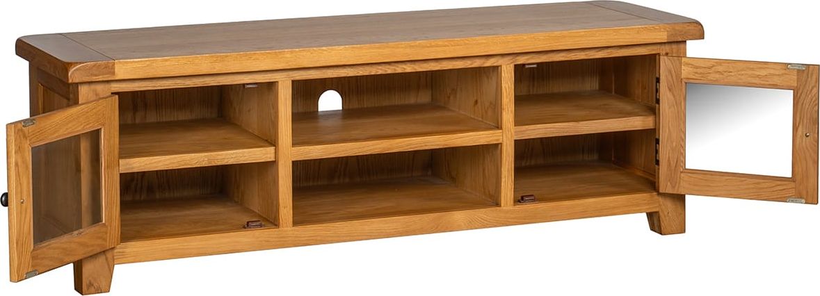 Somerford Oak Wide Screen TV Unit – Pine & Oak Warehouse
