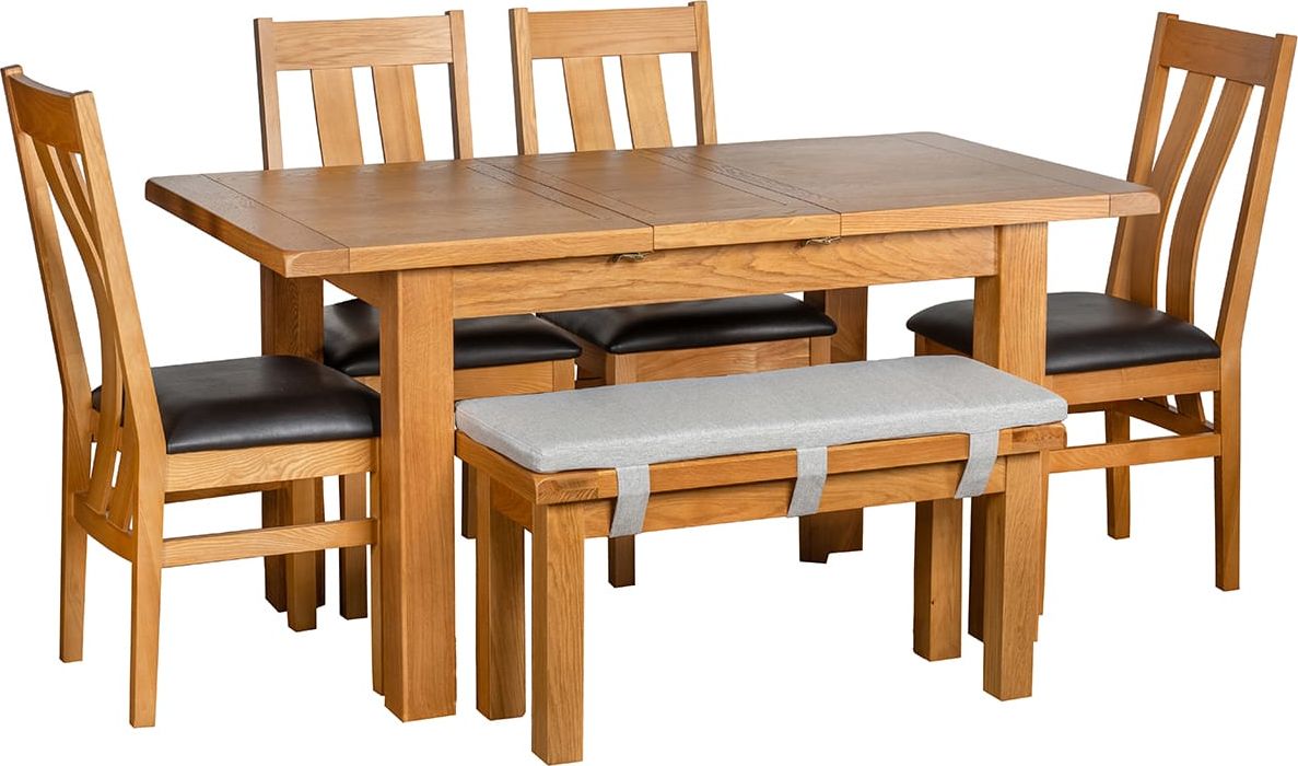 Somerford Oak Small Dining Bench – Pine & Oak Warehouse