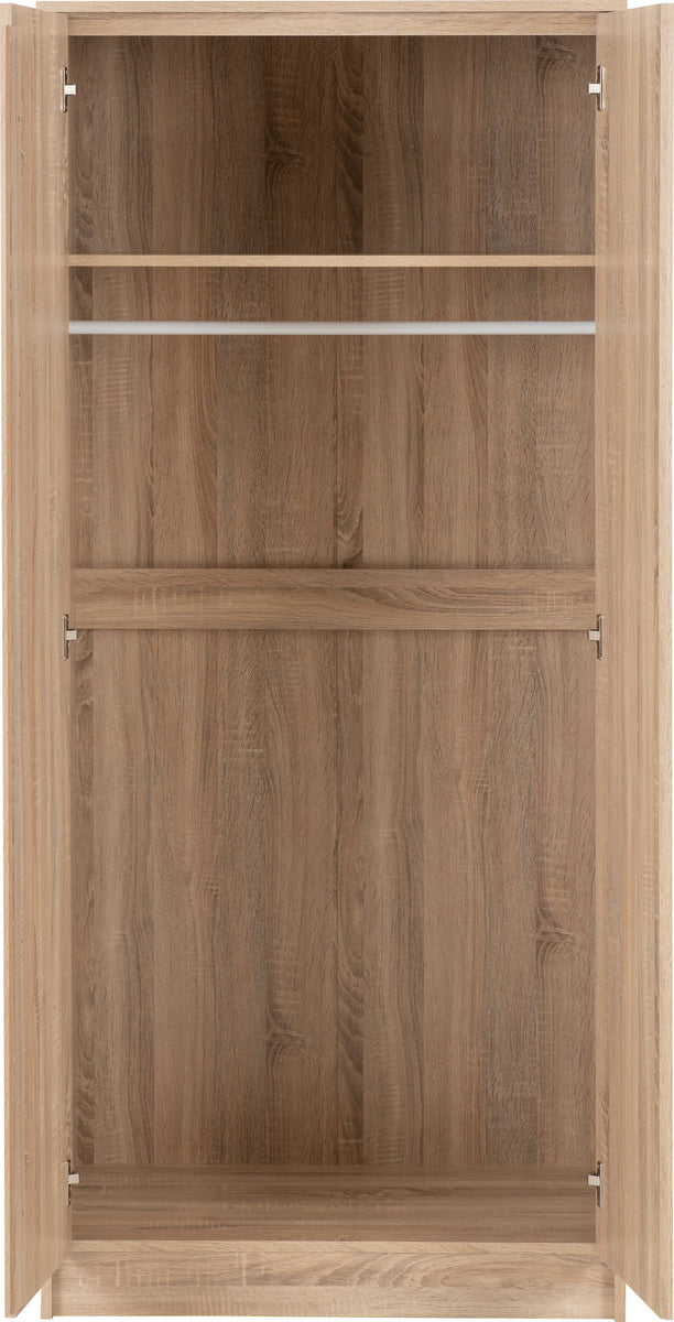 Malbury 2 Door Wardrobe - Sonoma Oak Effect – Pine & Oak Warehouse