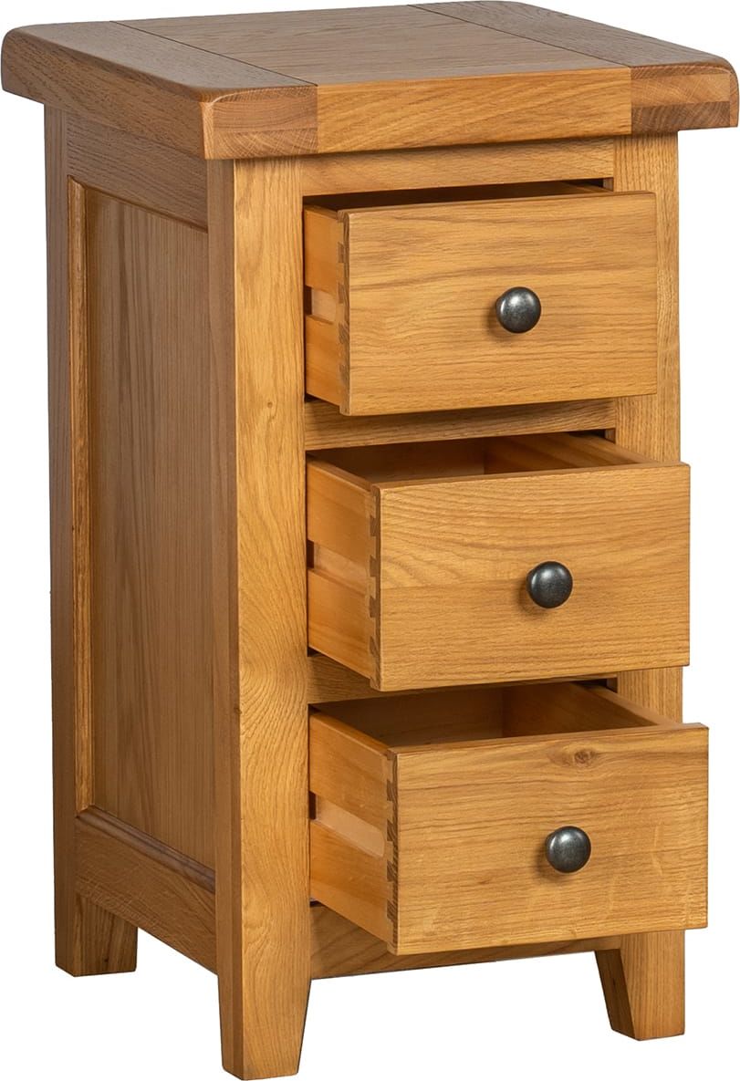 Somerford Oak Compact 3 Drawer Bedside – Pine & Oak Warehouse
