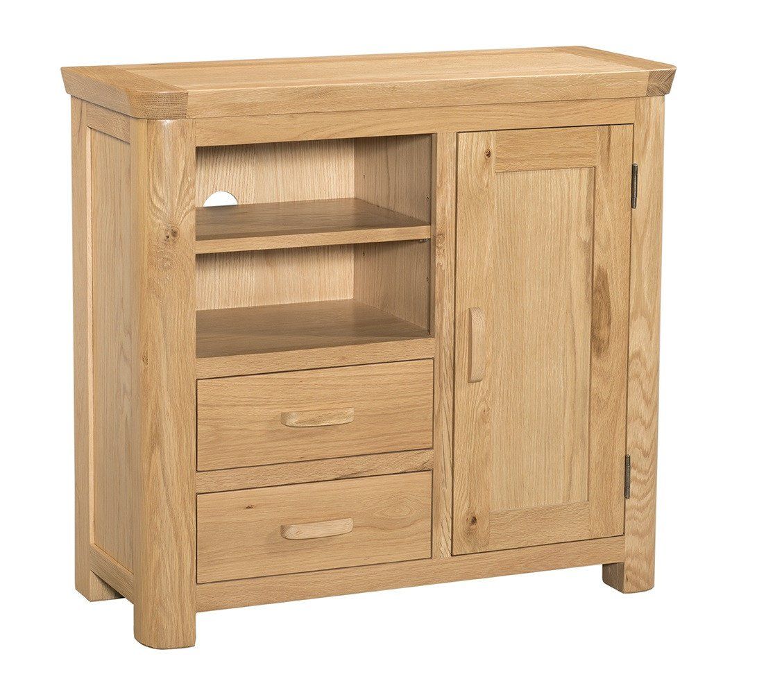Crescent Oak Small Media Unit - Oak – Pine & Oak Warehouse